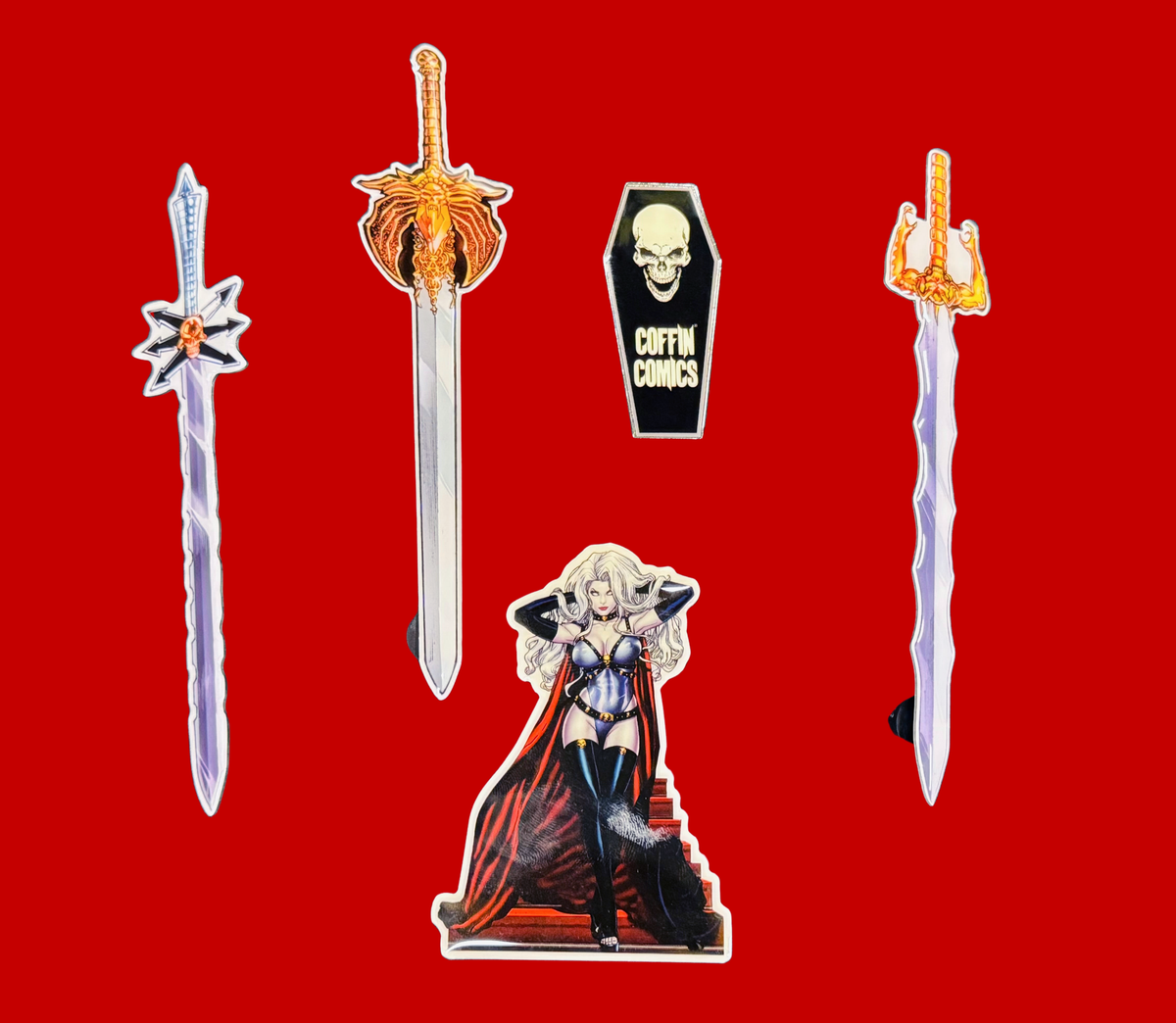 Lady Death: "Swords of Death" Enamel Pin Bundle — CoffinComicsShop.com